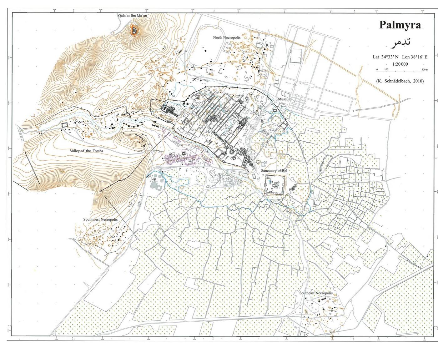 Map of palmyra (after schnidelbach 2010)