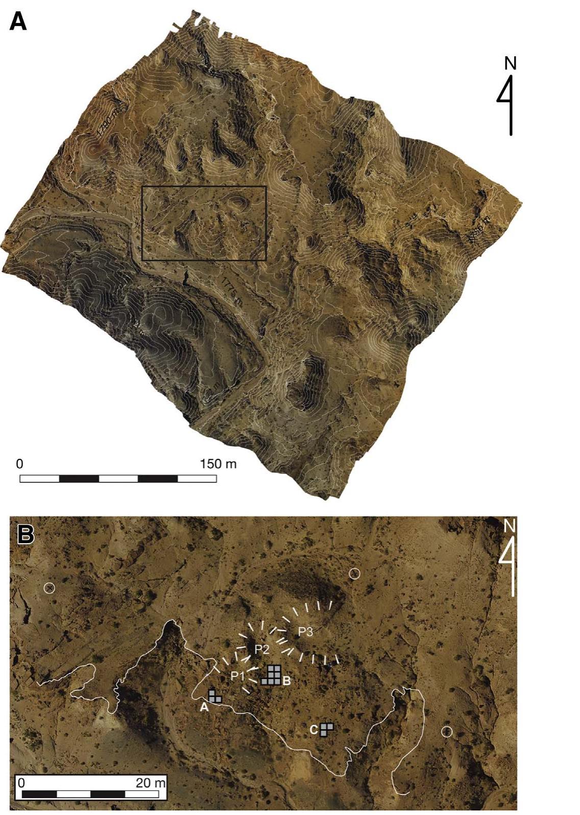 Topographic 3d map and satellite image of the dragon's tomb