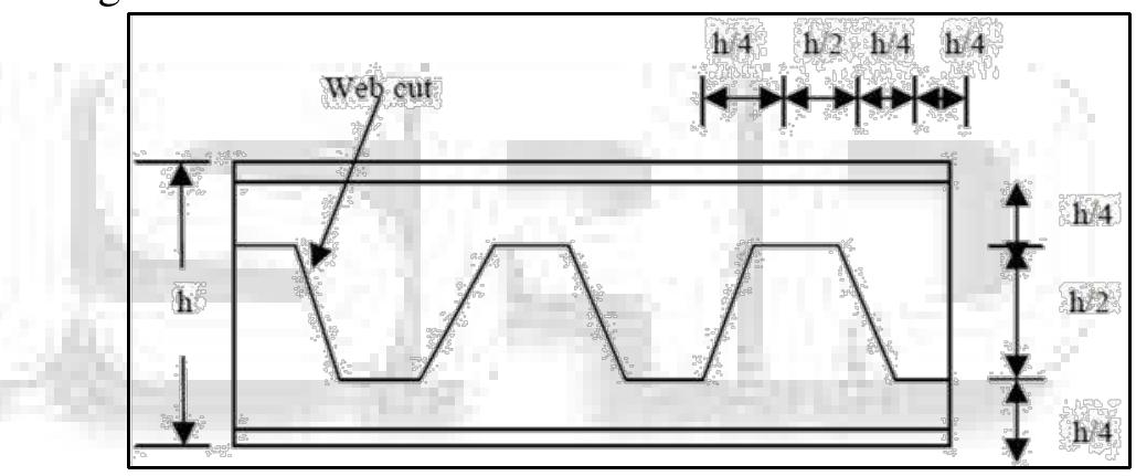 Standard dimensions of a castellated steel beam fig. 3: