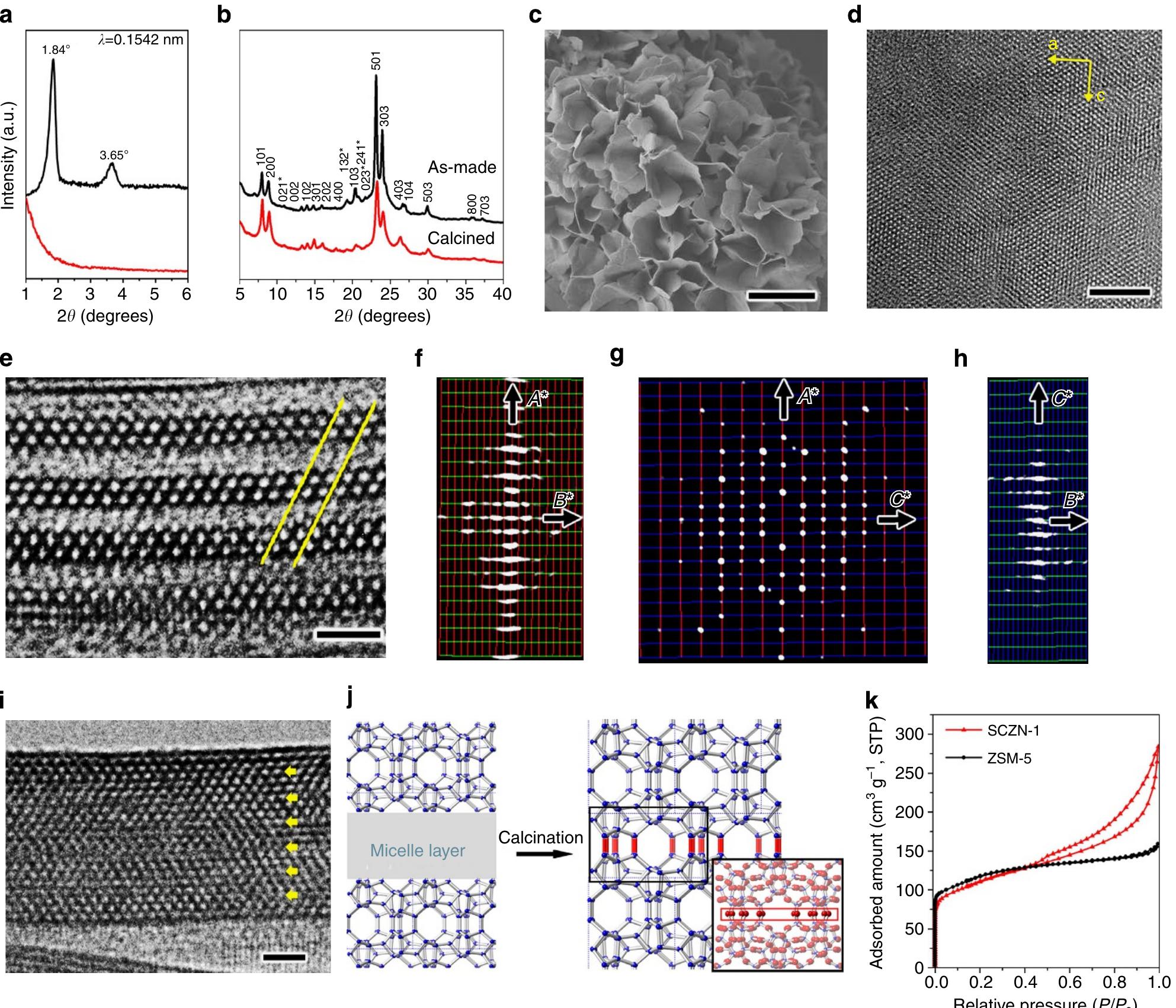 | structural characterization of sczn-1 templated by