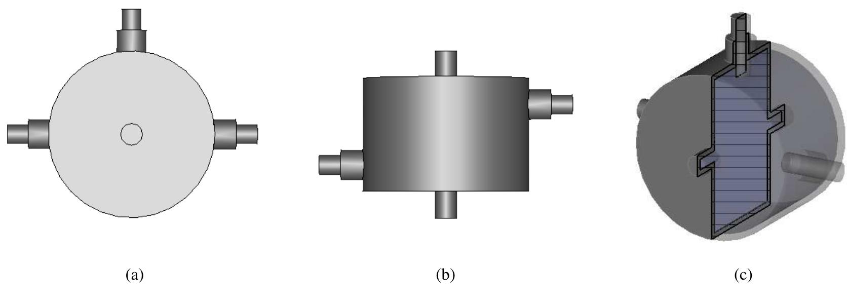 5. pillbox cavity at 800 mhz (a) top view, (b) side view and
