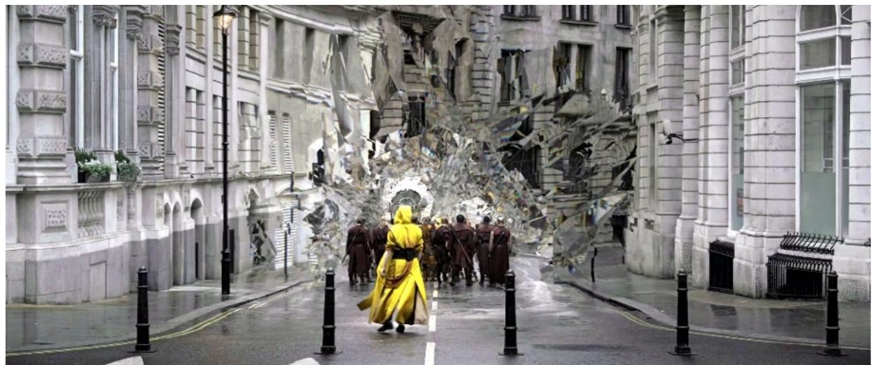 Simultaneous motion and reality bending, 02' 48" scene