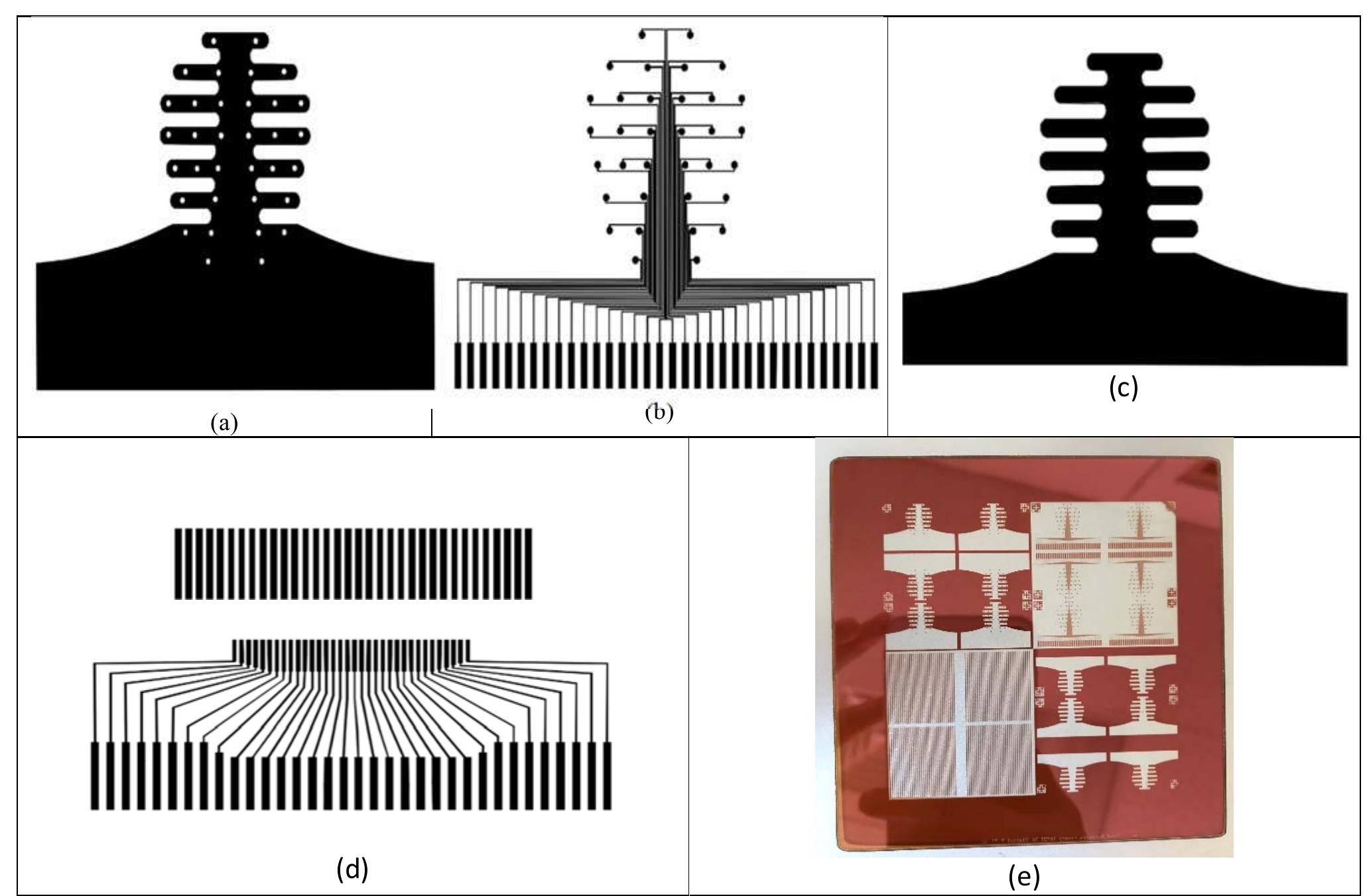 Photo mask design in autocad for 3-level fabrication. (a):