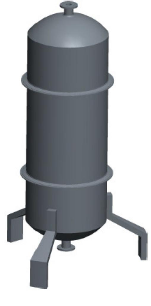 B:3d model of pyrolyzer (reactor)
