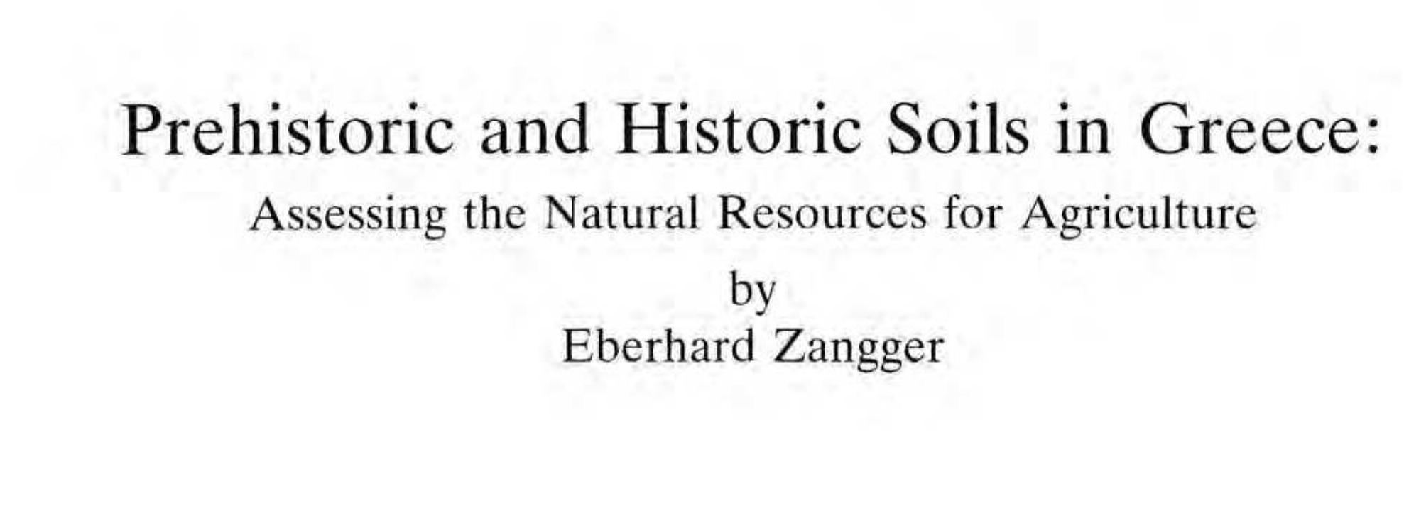 (PDF) Prehistoric and Historic Soils in Greece