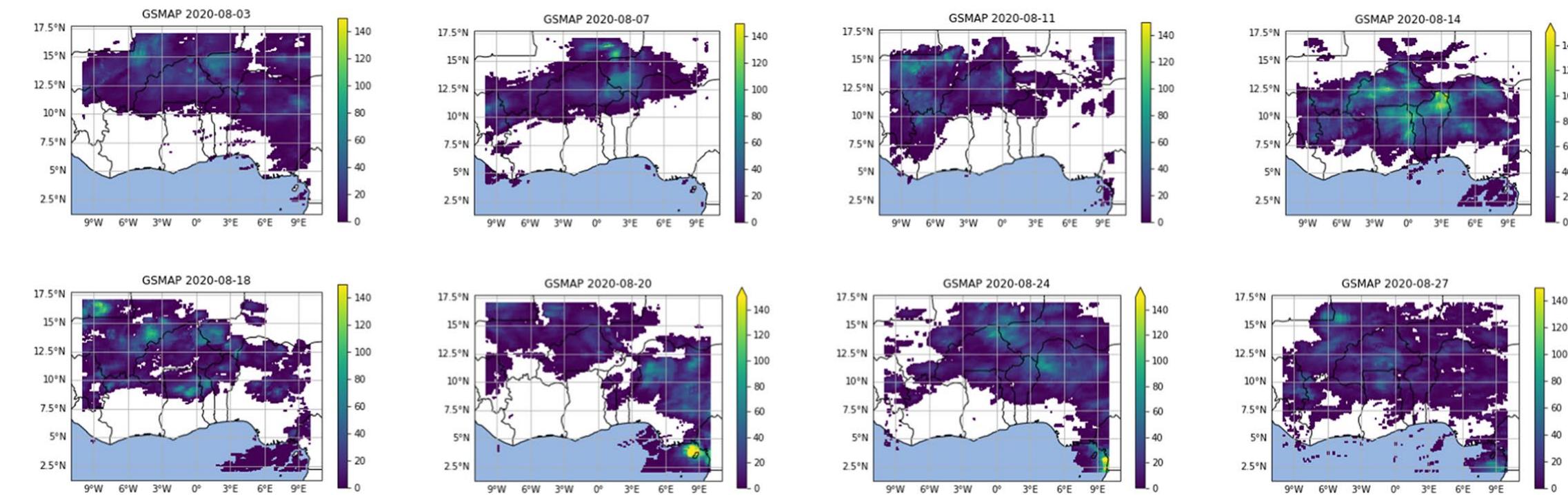 High-resolution daily rain maps from the gsmap satellite