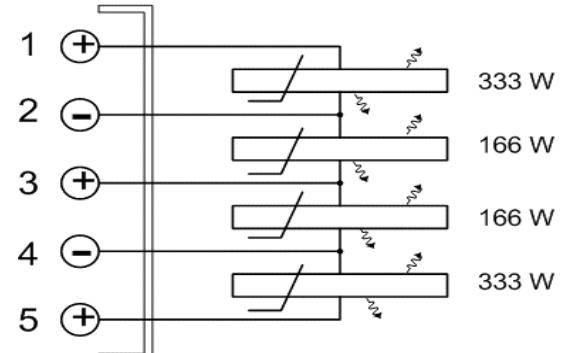 Electrical diagram of the ptc heater sample to conduct the