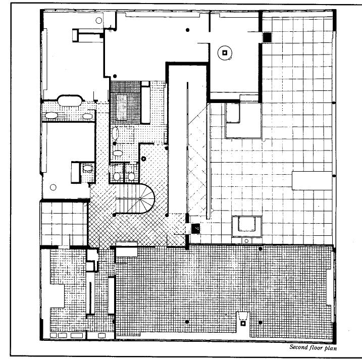 10. rufer house, plan of the main floor. drawing by torr