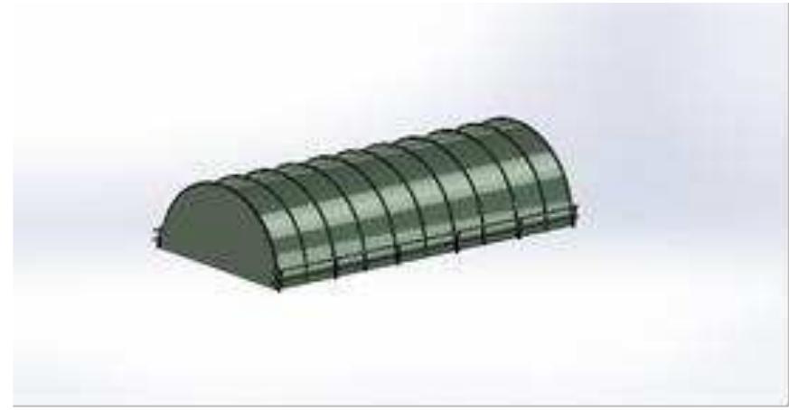 Cad model of balloon biogas digester