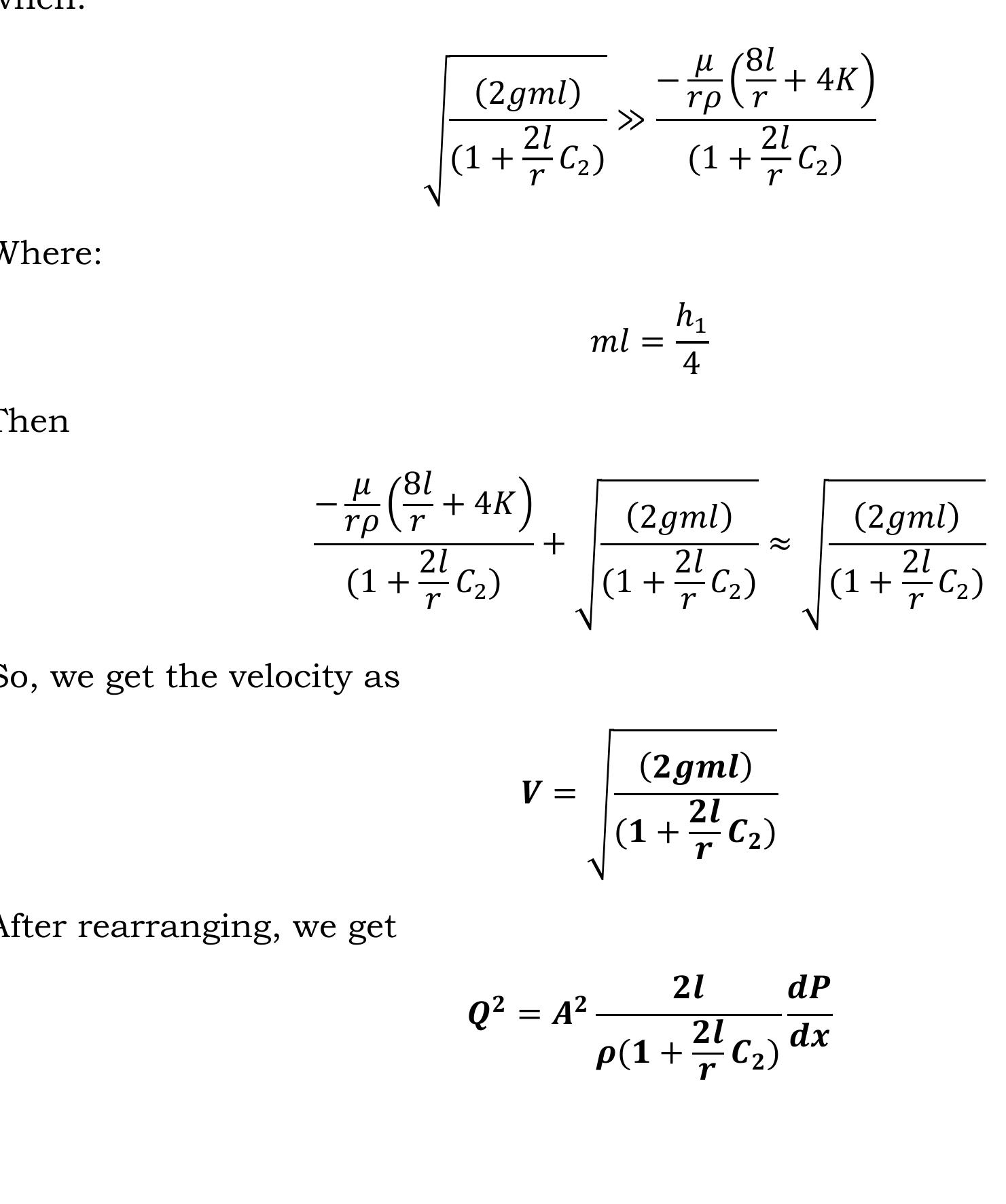 In terms of the flow rate and pressure gradient, we get