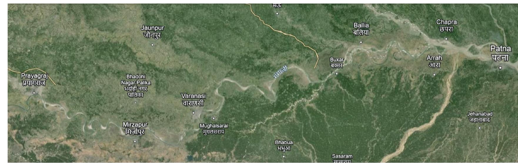 Route map of the ganga [courtesy: google earth]
