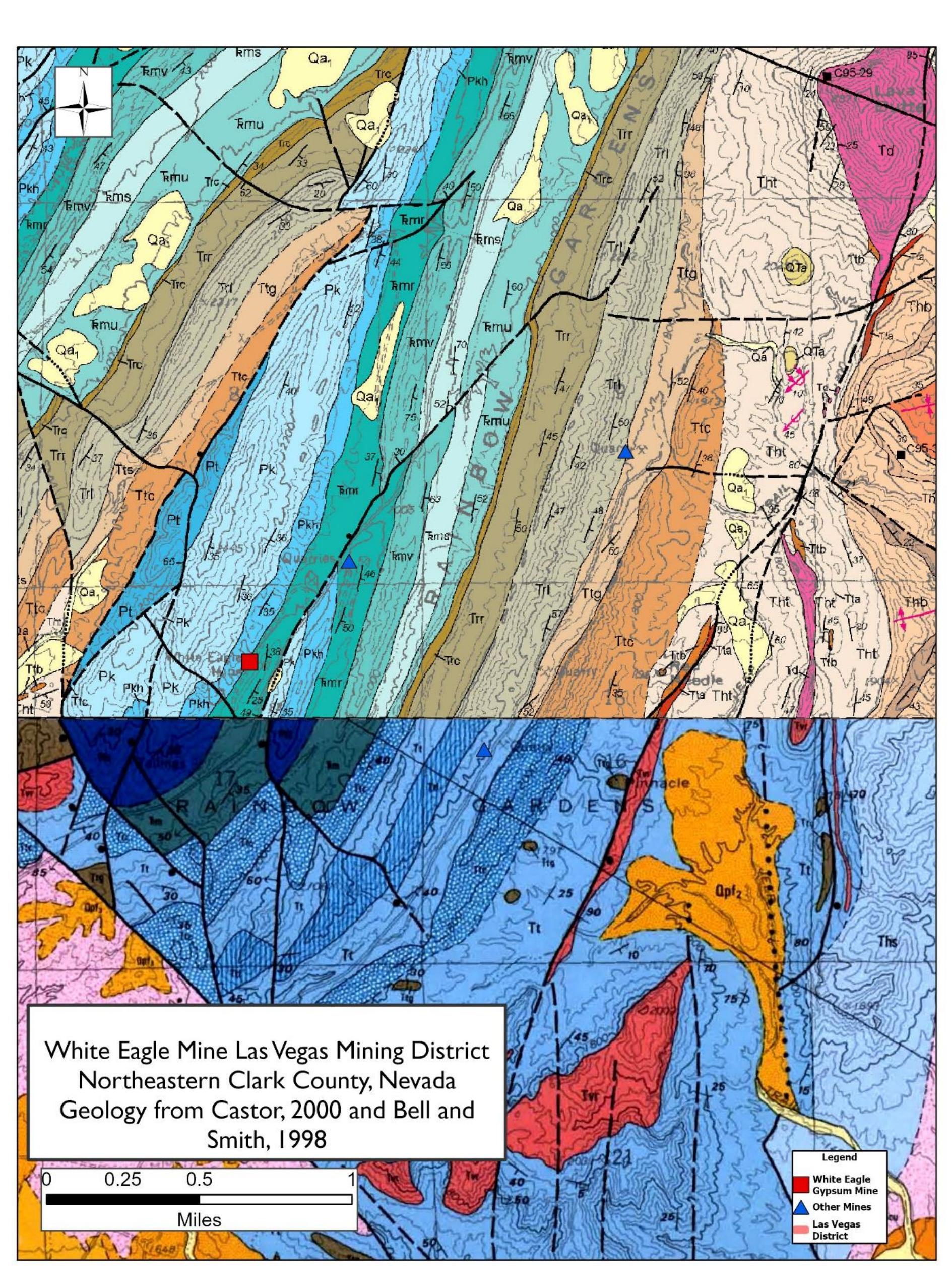 Site geologic map of the white eagle mine.