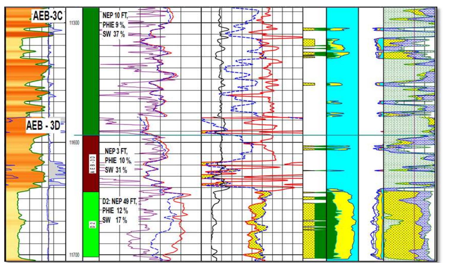 5: litho- saturation plot of well qasr-41.