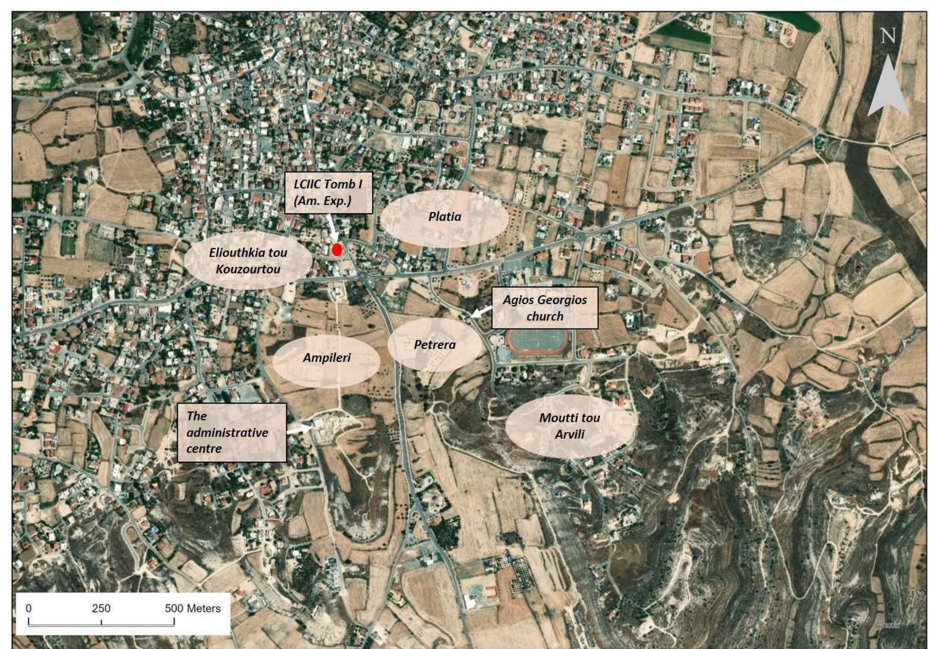 | map of idalion showing the sites and localities mentioned