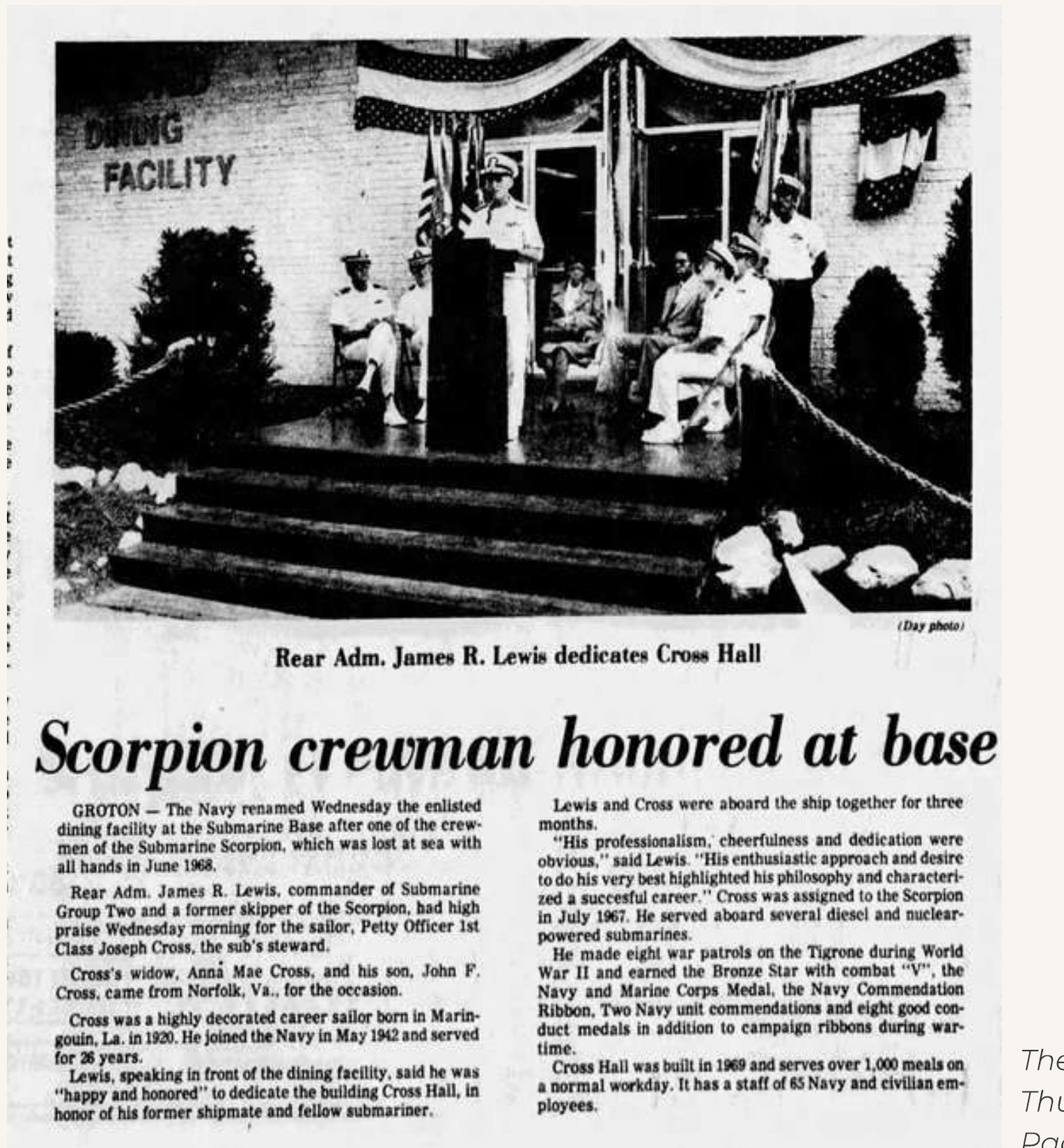 Figure 3 - STEWARD FIRST CLASS JOSEPH CROSS USS SCORPION