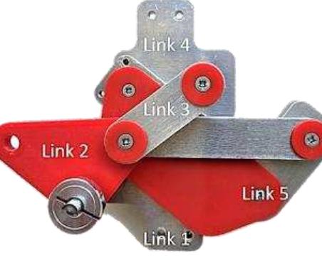 The five-bar mechanism after fabrication