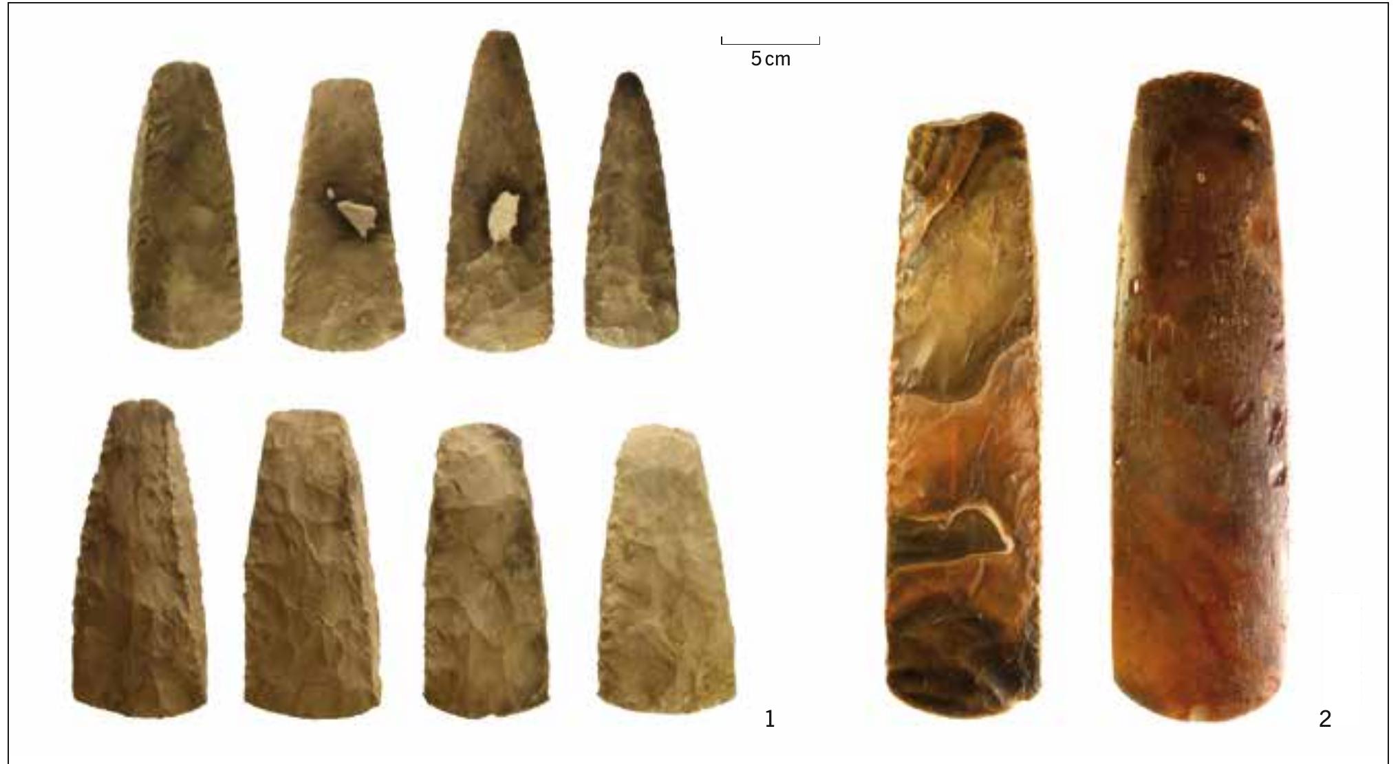 The two funnel beaker period hoards with thin-butted flint