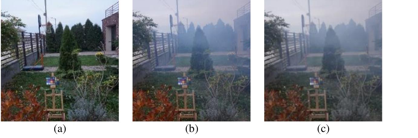 |. gaussian filter example of (a) original haze-free image,