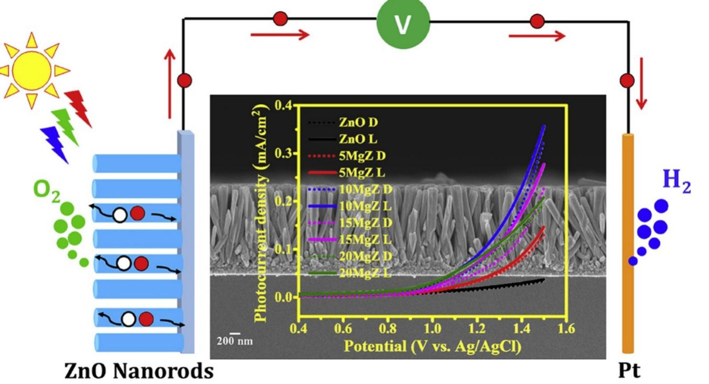 Schematic diagram of a pec cell consisting of a photoanode