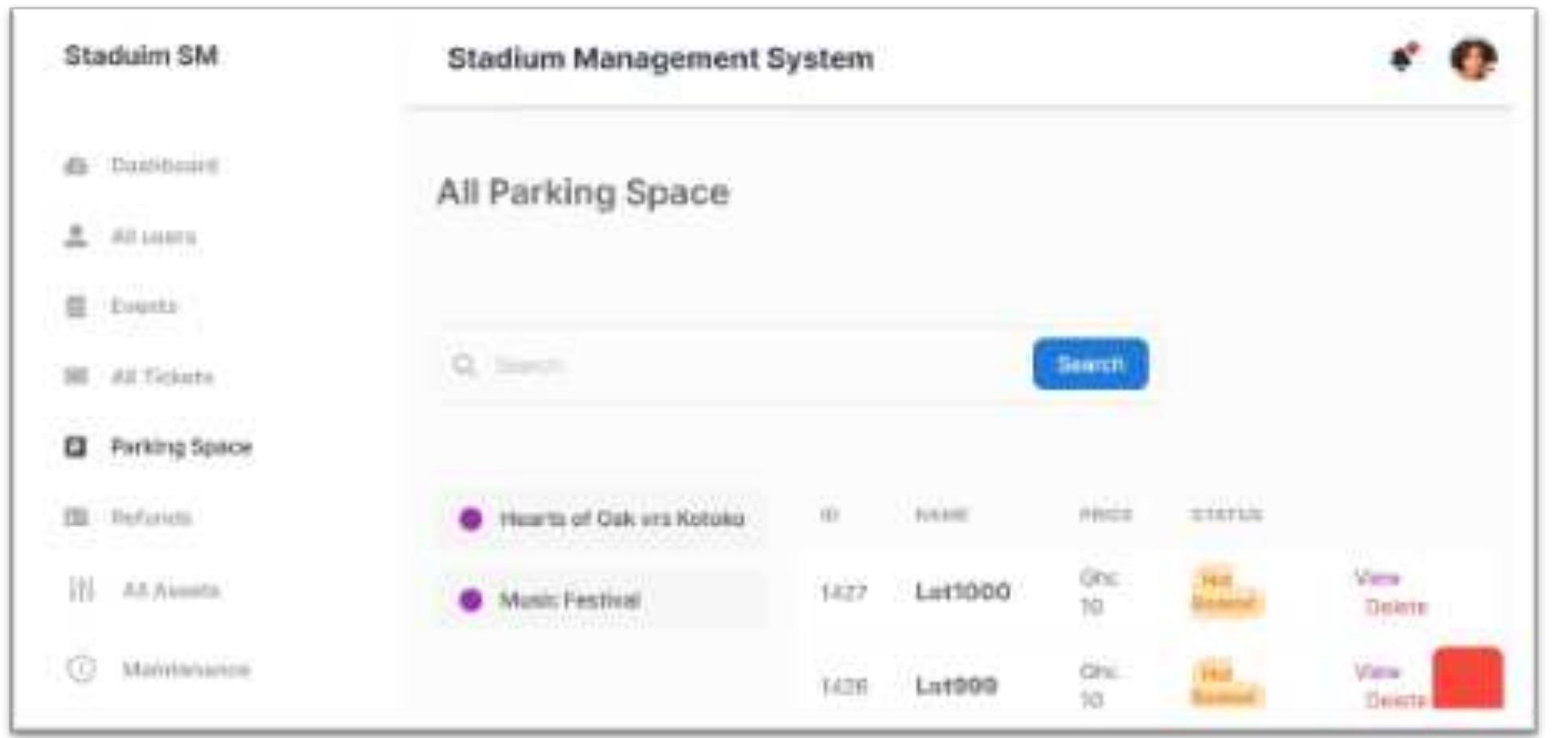 Figure 34 - Stadium Management System