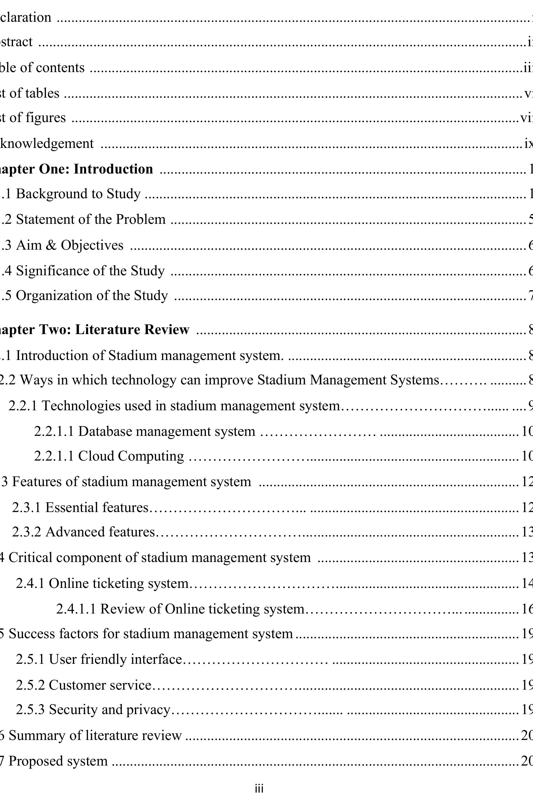 Table 1 - from Stadium Management System
