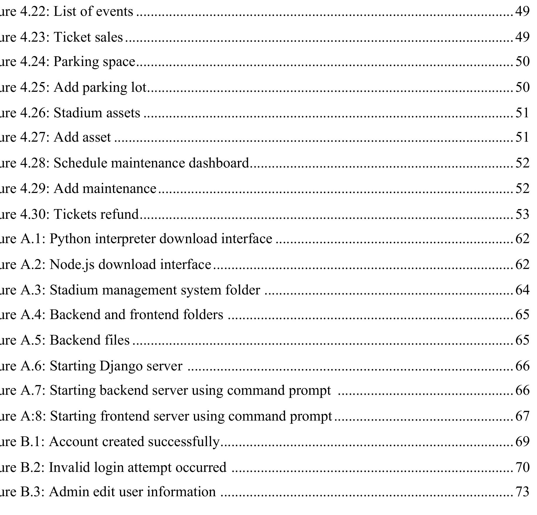 Table 6 - Stadium Management System