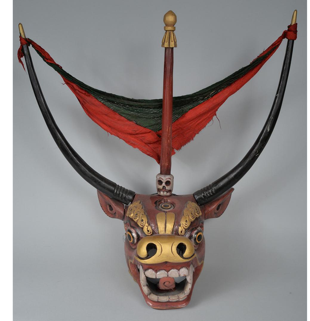 Cham yama face mask worn in the tshechu-cham dance (museum