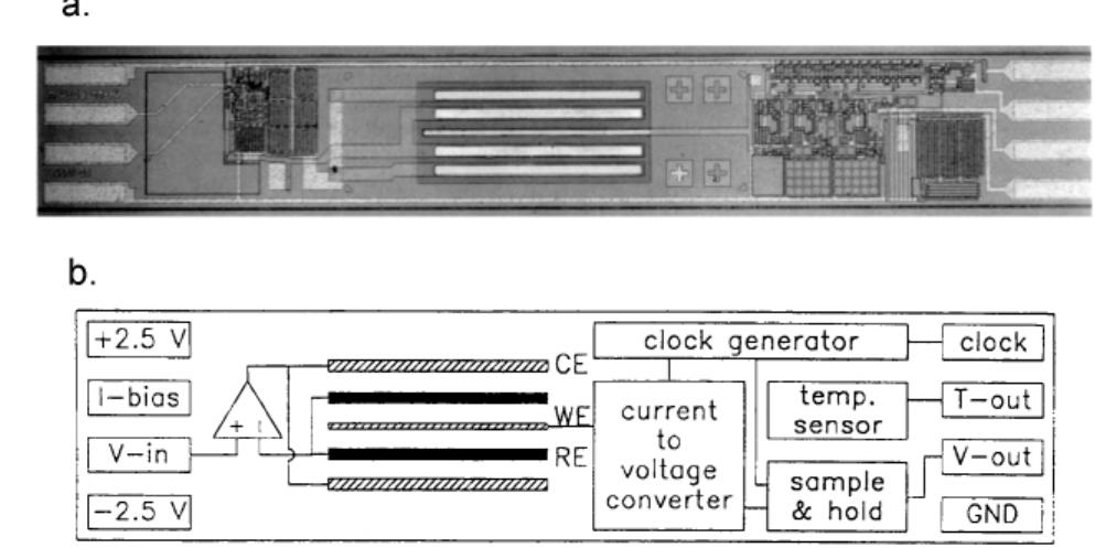 Micrograph A And Layout B Of A Cmos Based 3 Electrode