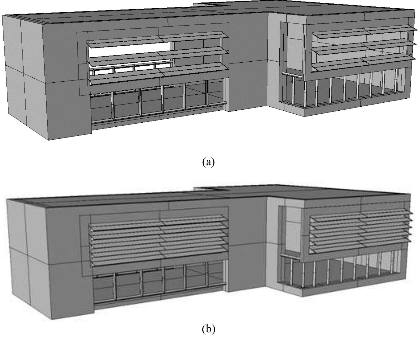 Schematic drawing of the louvers arrangement for the