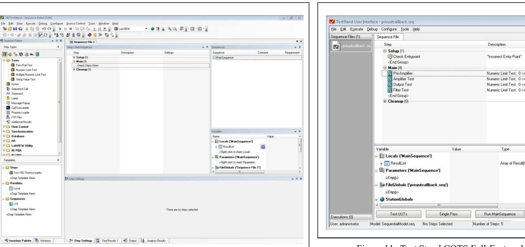 Test stand cots test sequence editor