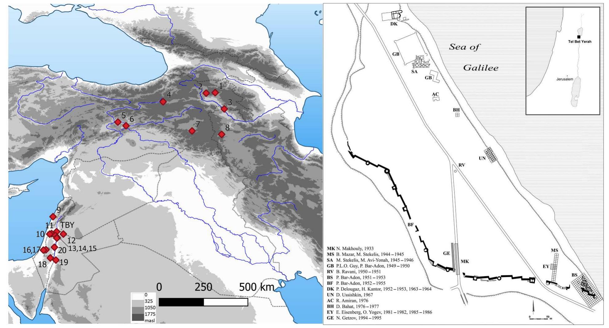 Location map and plan of tel bet yerah. a. location of tel