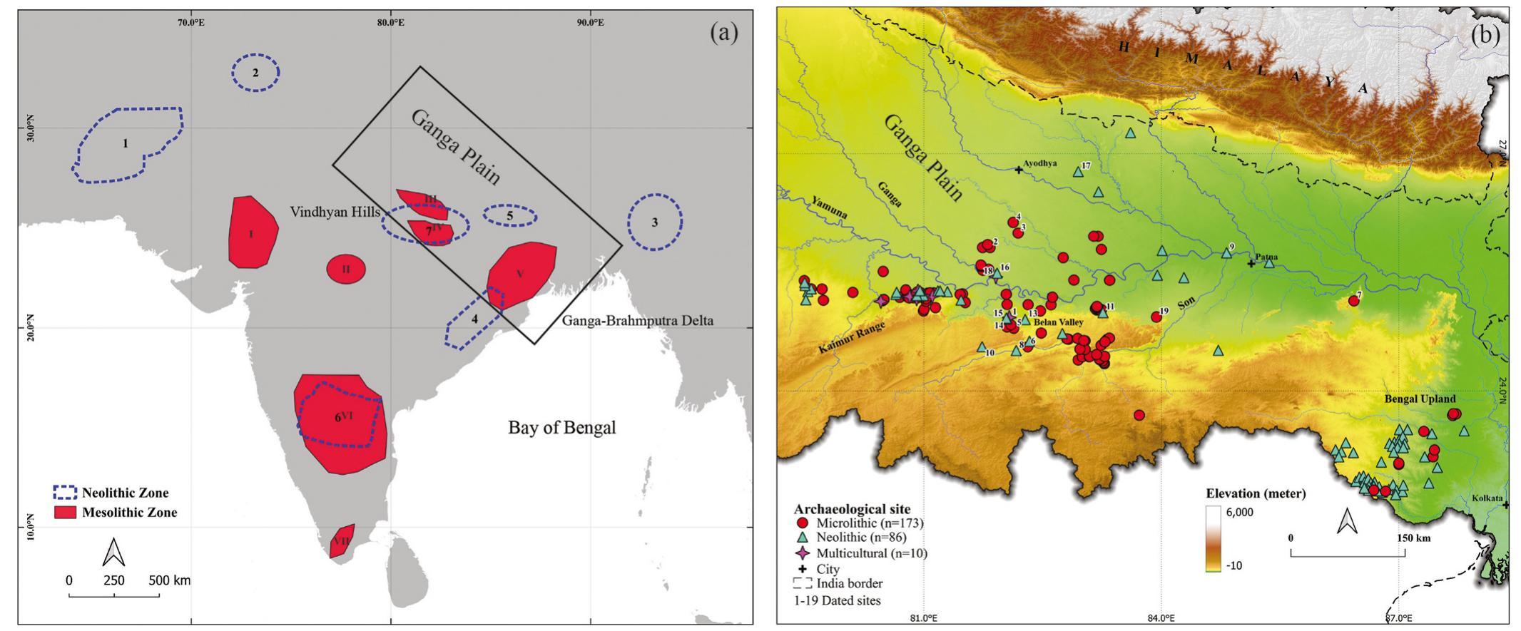 (a) the map illustrates seven mesolithic zones within the
