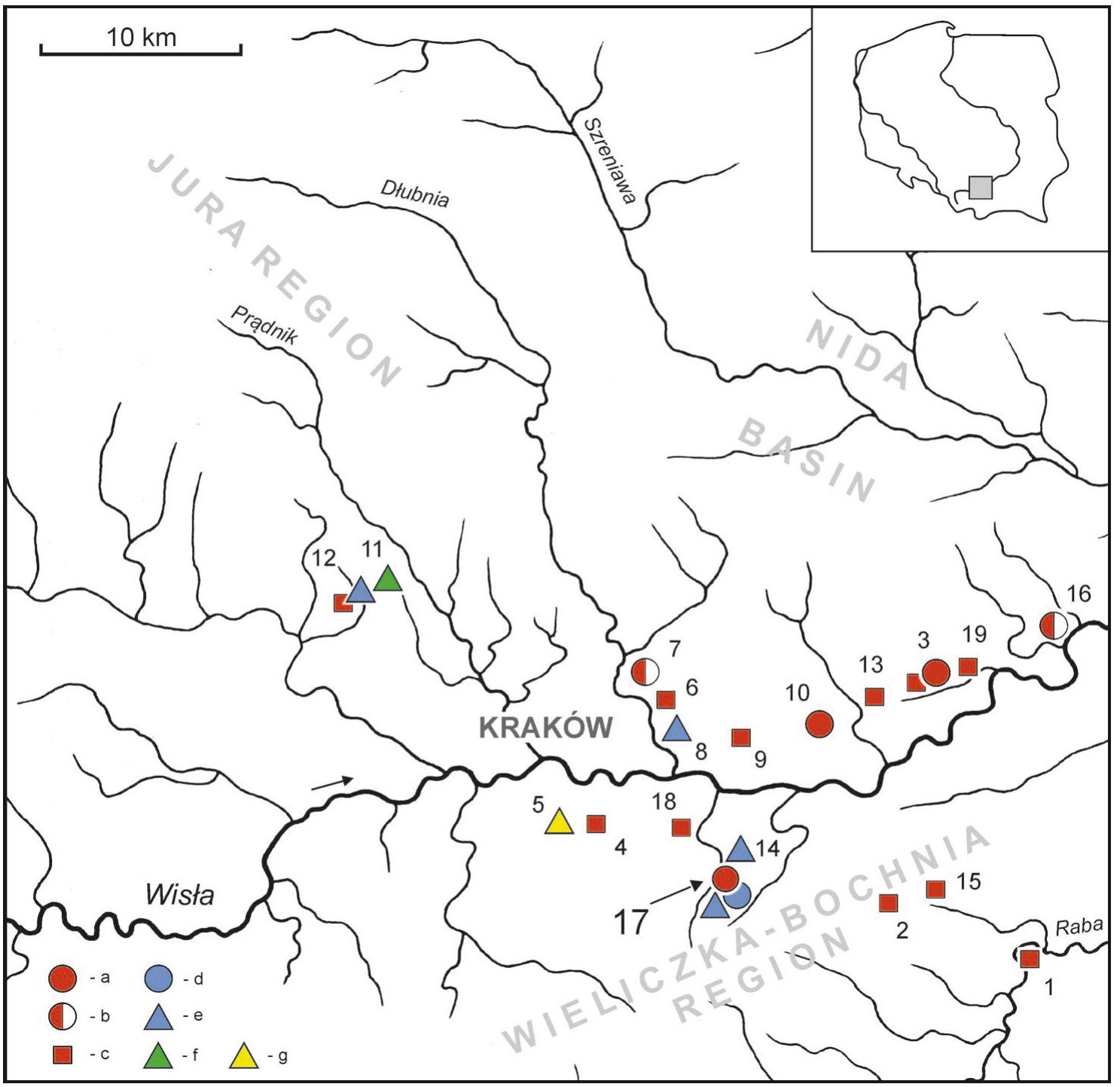 Finds of vessels of the ‘milk jug’ type and vessels with