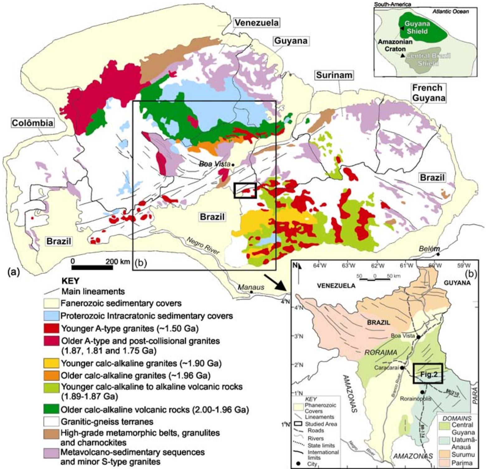Geological sketch map of guyana shield (modified of gibbs