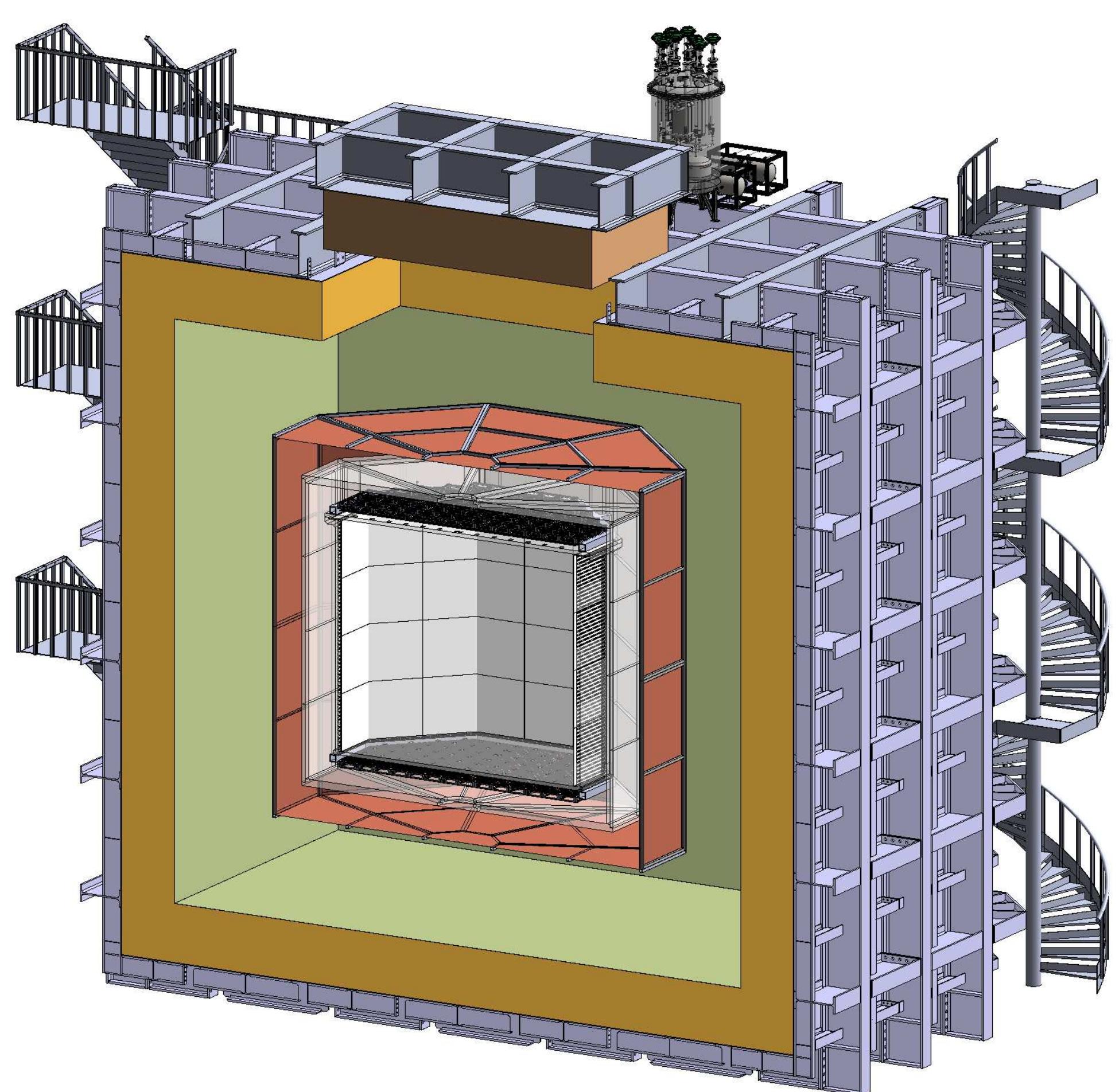 3d schematics of the ds-20k experiment. the drawing shows