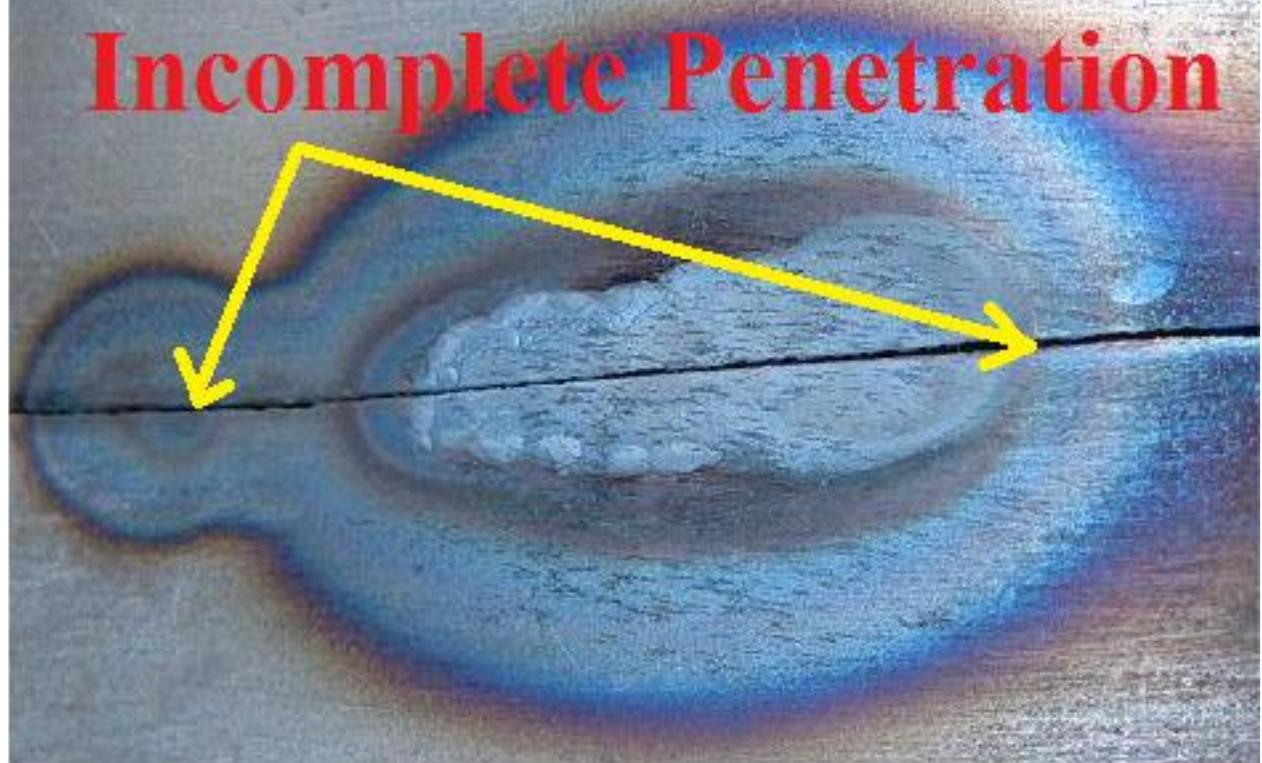 These defects occur only in the butt welds where the groove