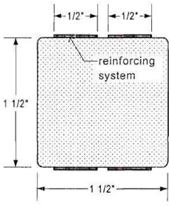 2: cross section of rp beam with reinforcing system applied
