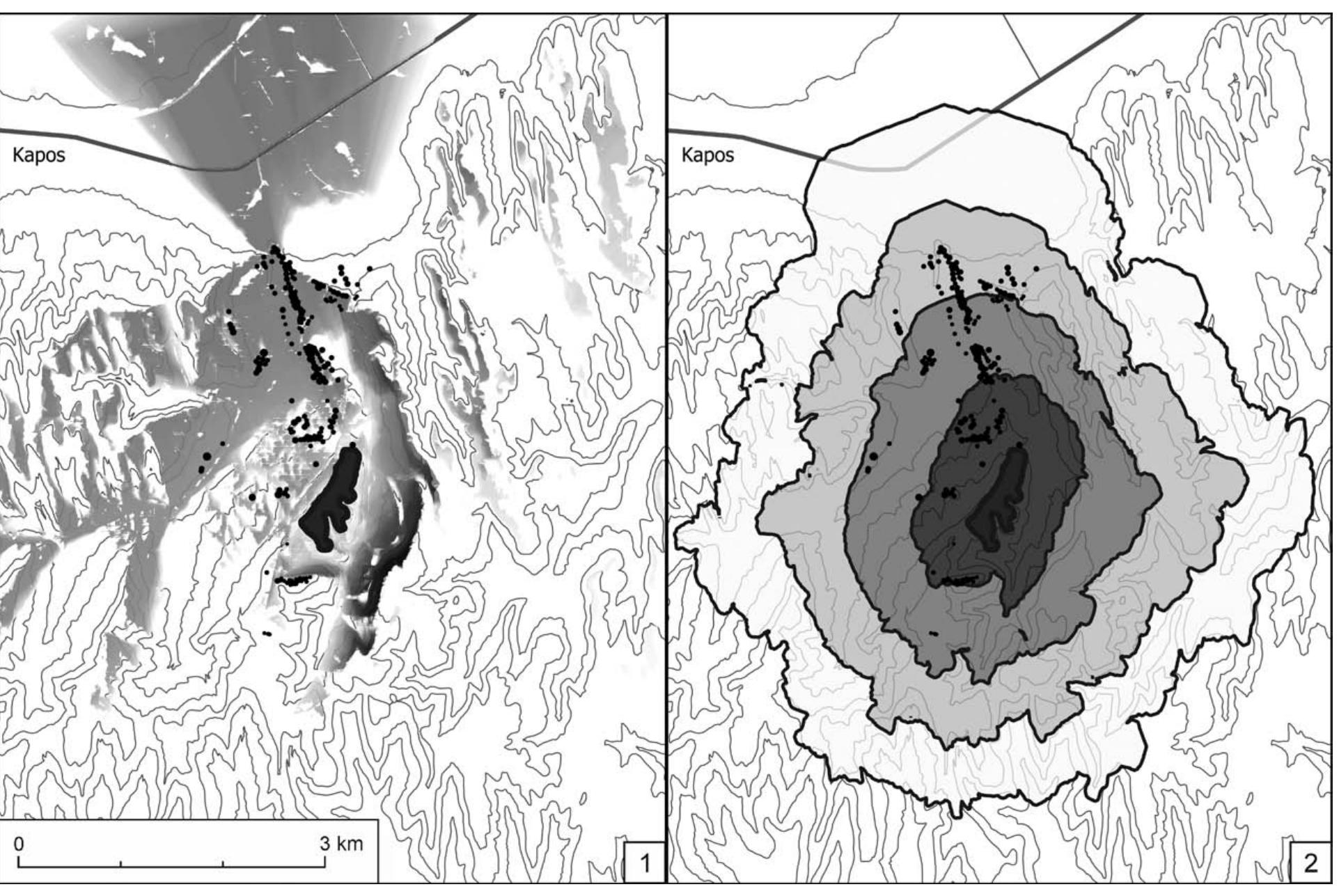 Topographical map of the szalacska site complex. 1