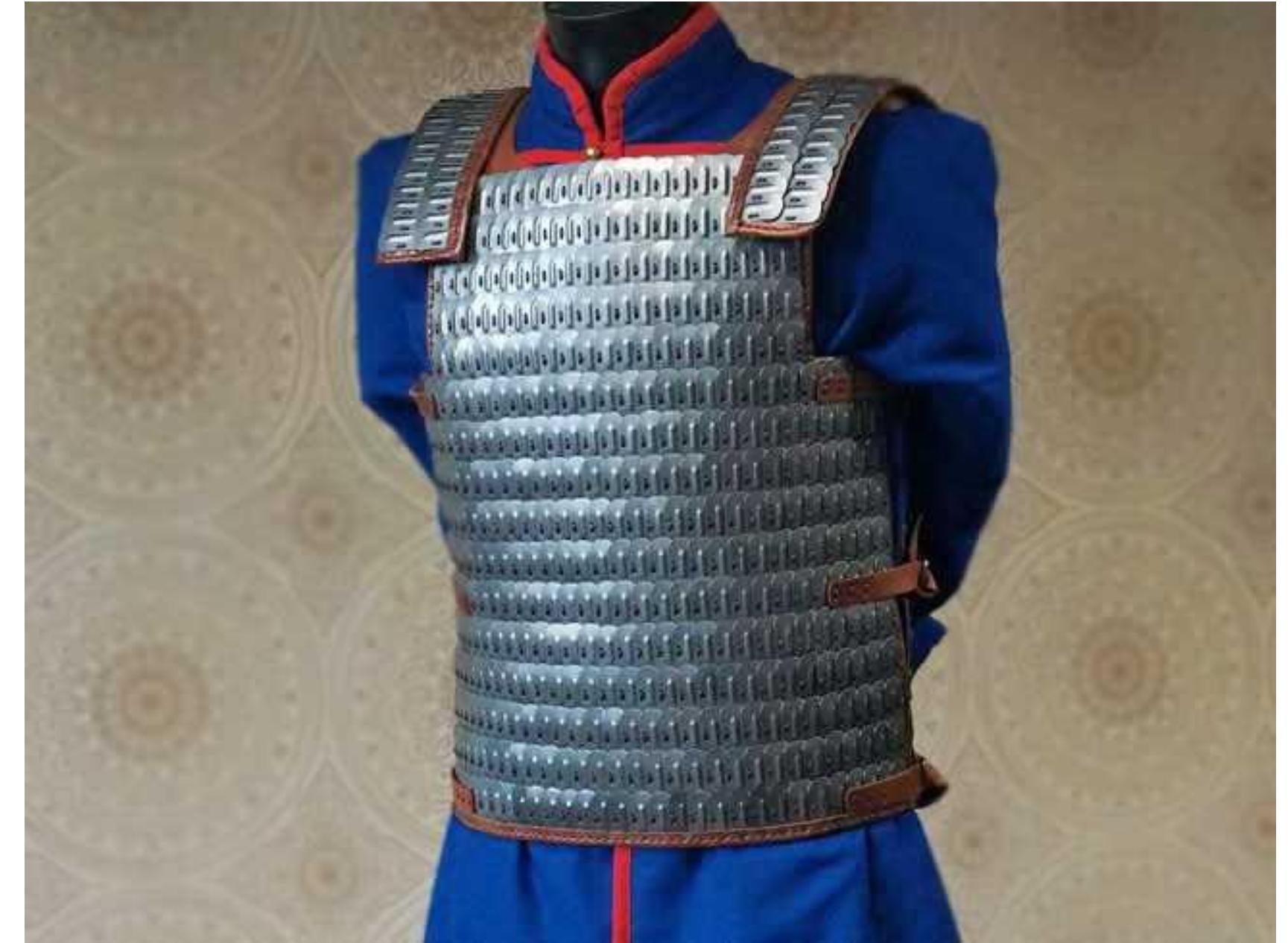 Lamellar torso armour made by type f lamellae with an