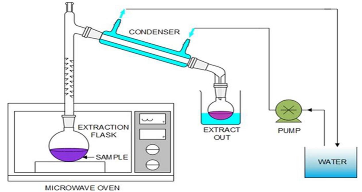 Schematic depicting a microwave-assisted extraction