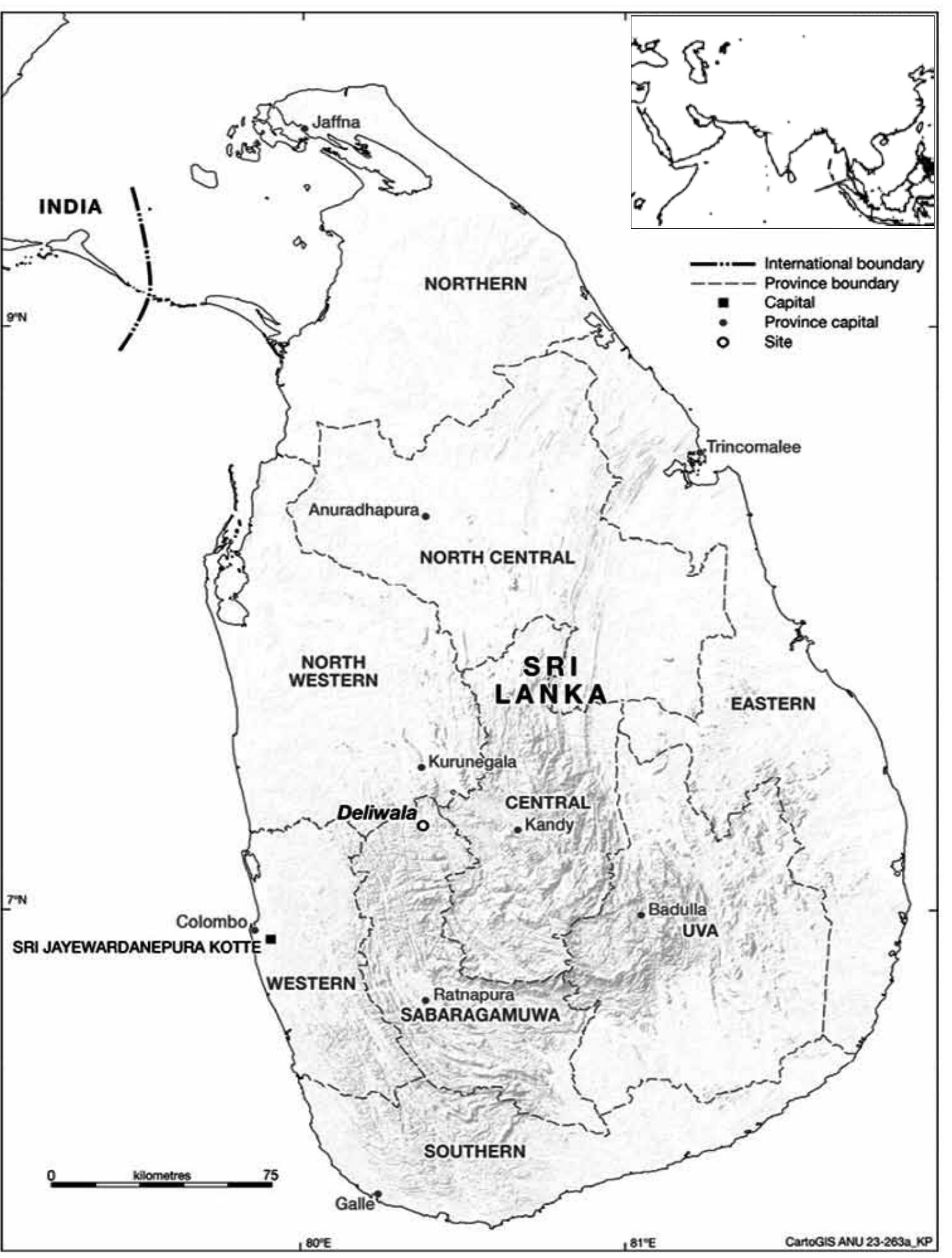 Map showing the location of the deliwala stupa.