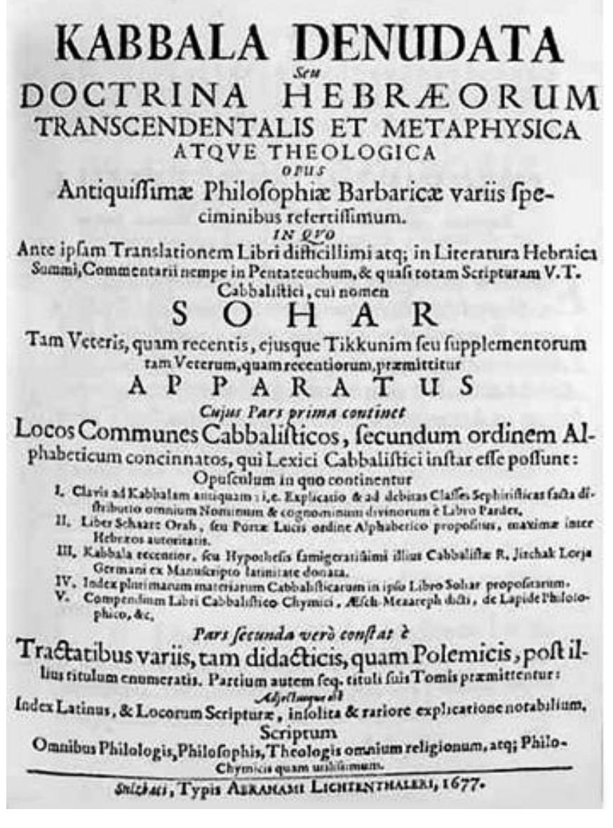 Figure 2 - The Study of Christian Cabala in English
