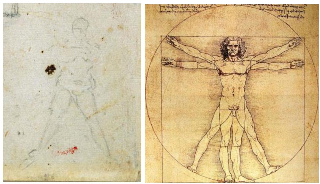 Drawing of a man in folio rl 19069. fig. 17. leonardo da