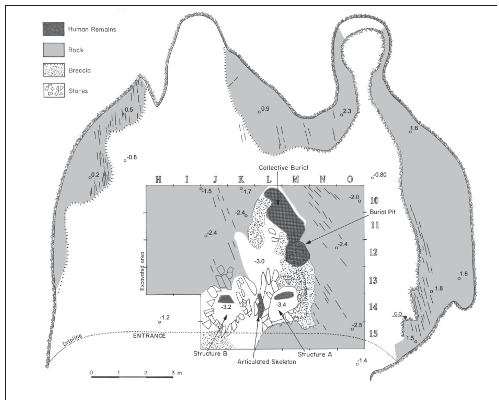 Site plan of hilazon tachtit and the excavated area the