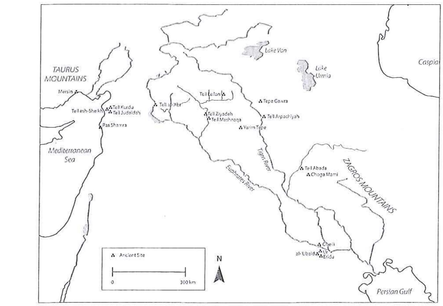 1. map showing the locations of tell kurdu and other sites