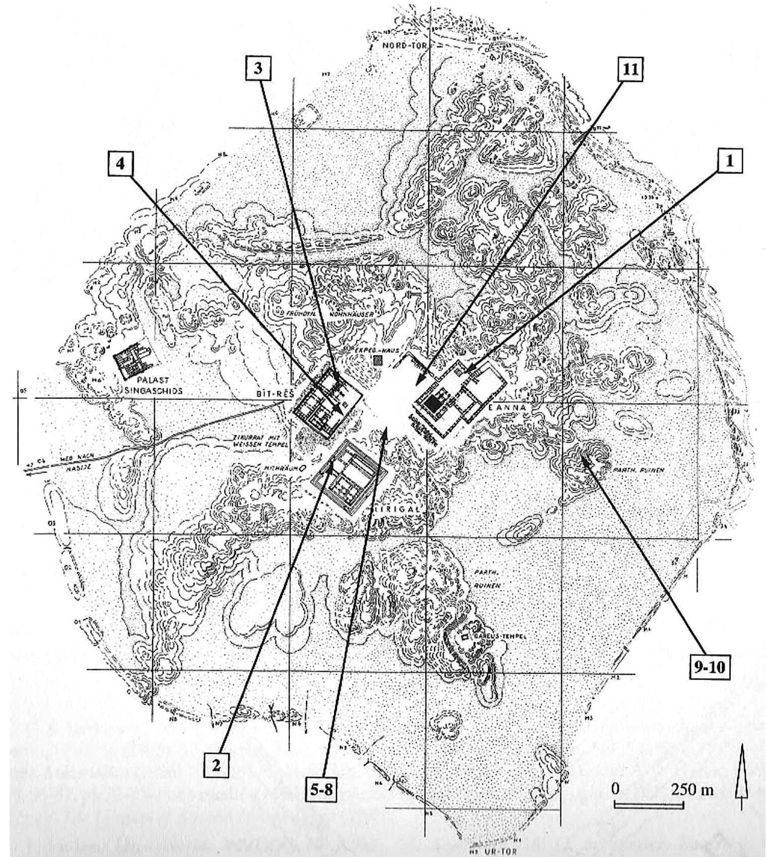 2 map of uruk, showing the position of the hellenistic