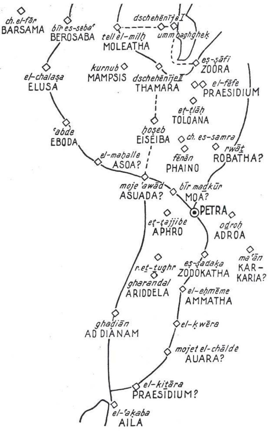 Map of roman castella and roads (alt 1935: 24), showing the