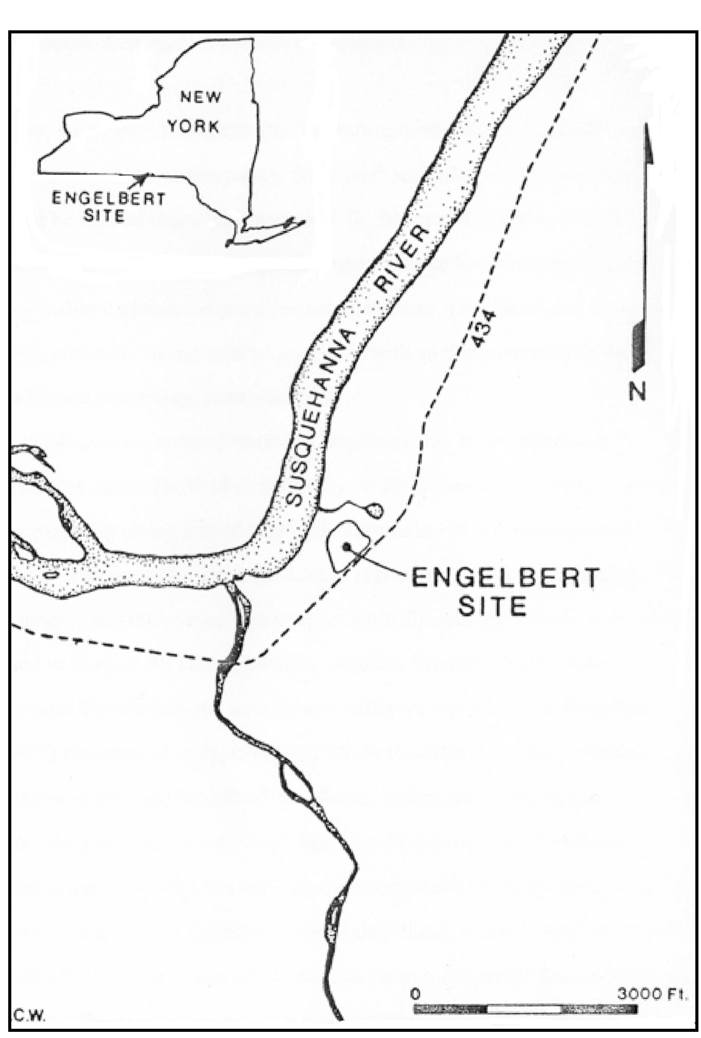 Map showing location of engelbert site (webster 1985).