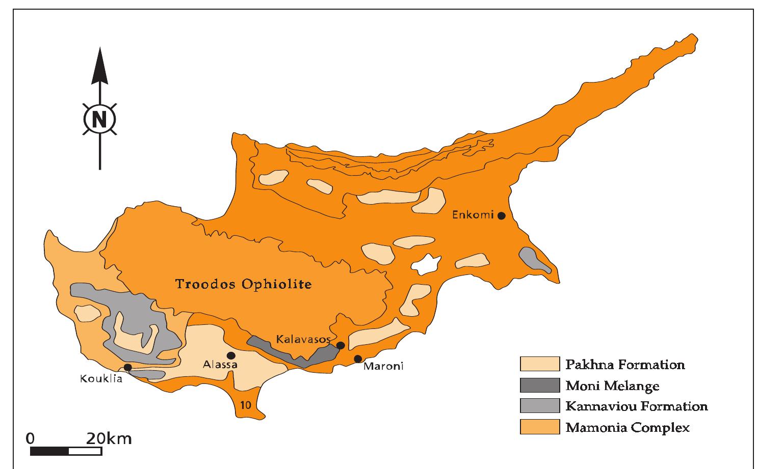 Generalized geological map of cyprus showing the