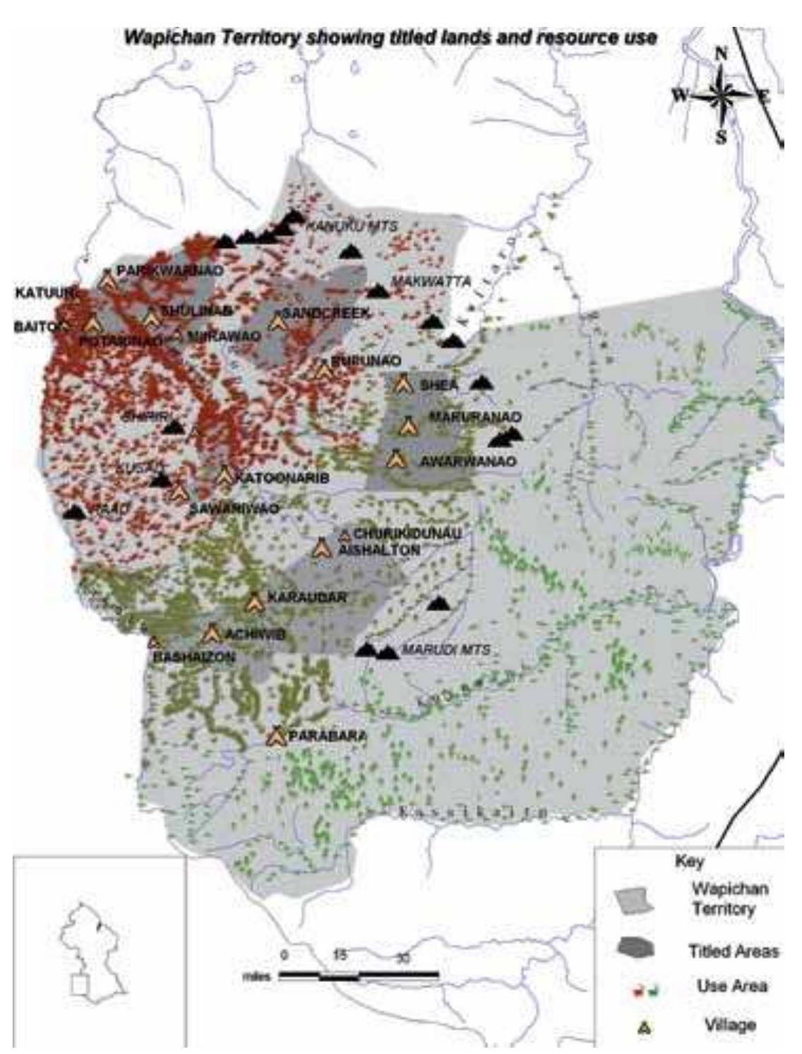 Map of the wapichan territory, showing the traditional